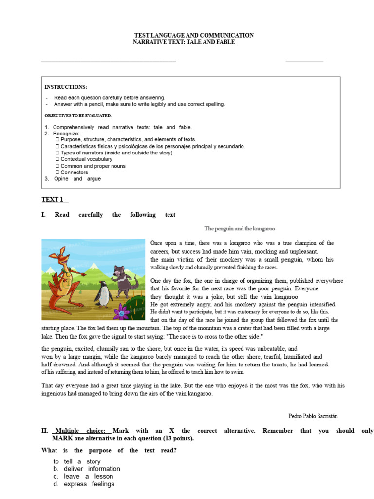 Test Fable Story 2018 | PDF