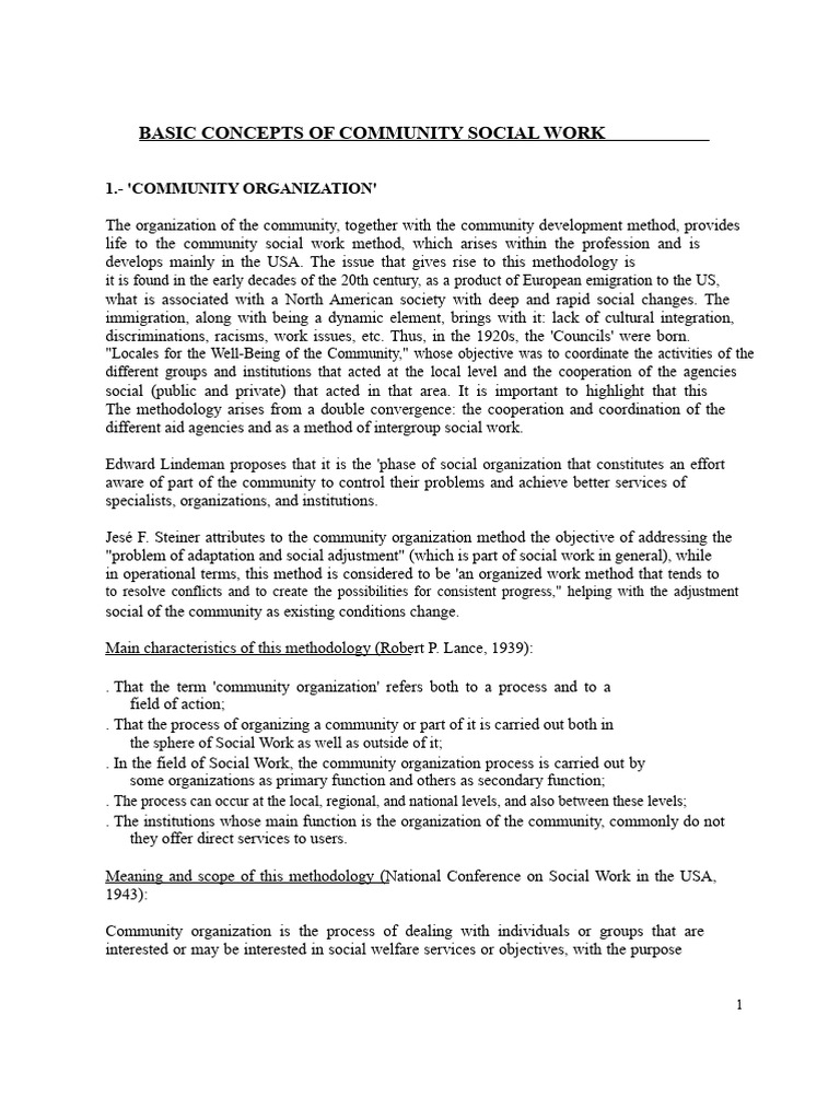 Basic Concepts of Community Work | PDF | Empowerment | Social Network