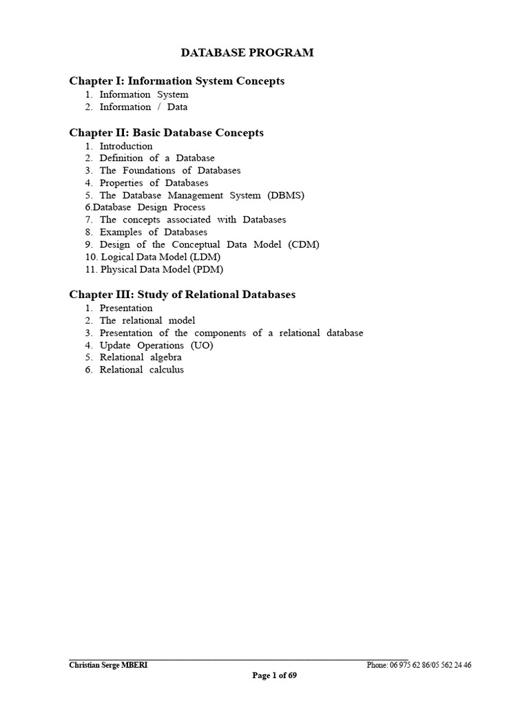 Database Course | PDF | Databases | Data Model