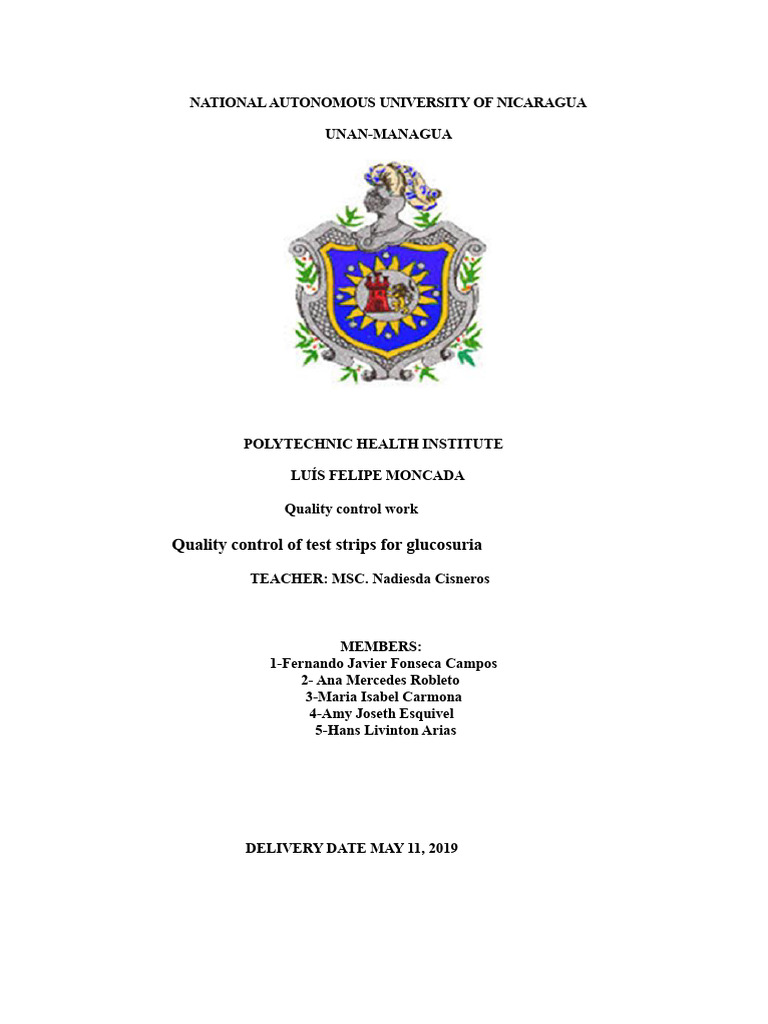 Quality Control For Urine Strips 11 | PDF | Glucose | Chemical Substances