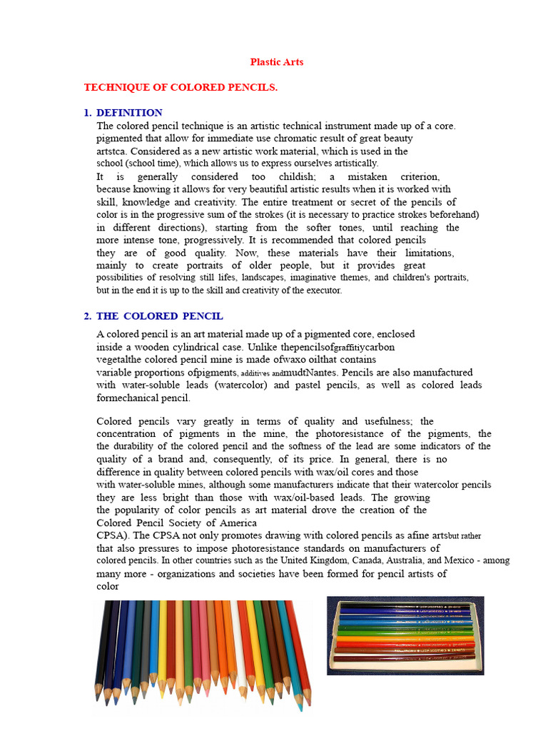 Colored Pencil Technique | PDF | Drawing | Pencil