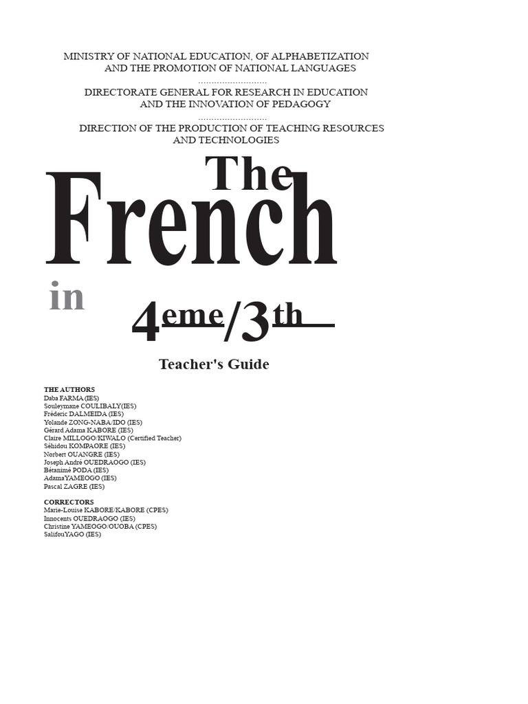 French Guide 4th Grade 3rd Grade | PDF | Educational Assessment | Pedagogy