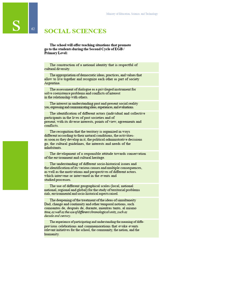 Social Sciences Curriculum for EGB 2 | PDF | Nutrition | Diet & Nutrition