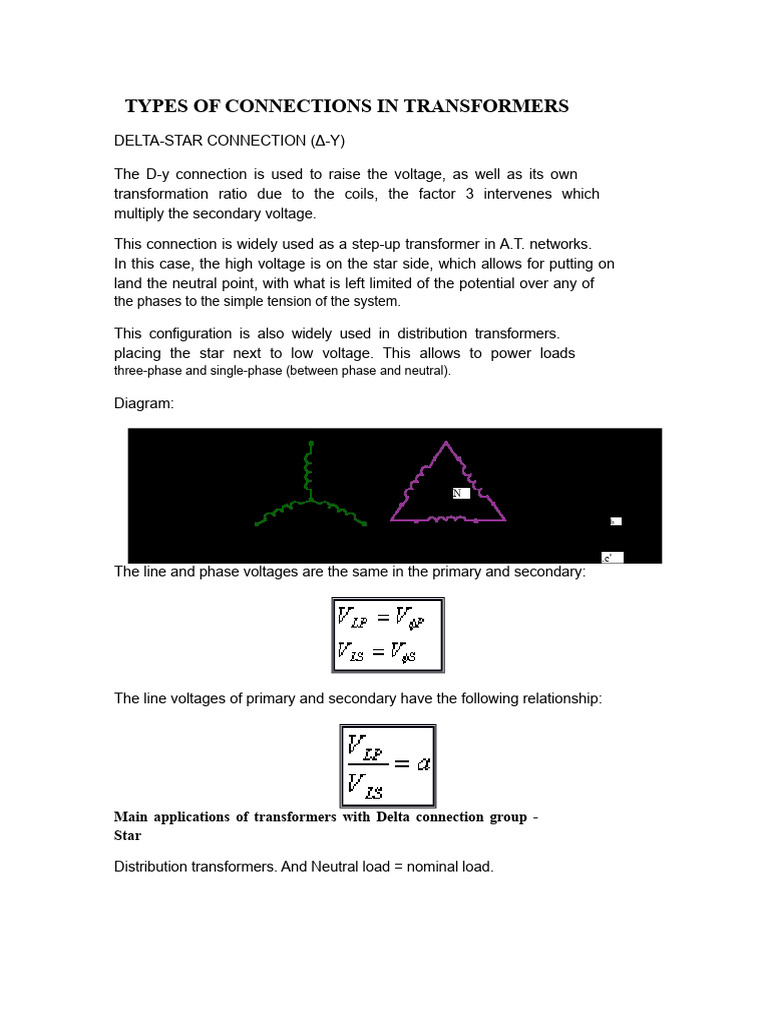 Types of Transformer Connections | PDF | Transformer | Physical Quantities