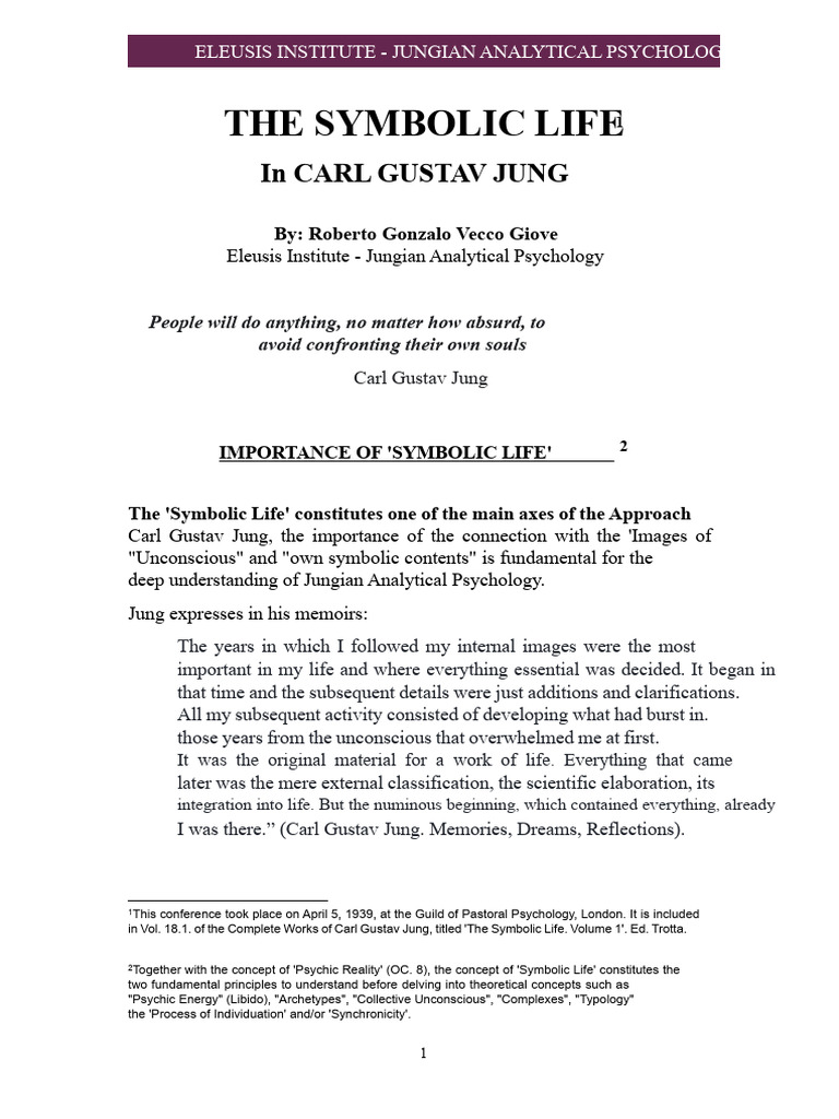 Understanding Jung's Symbolic Life | PDF | Analytical Psychology | Carl ...