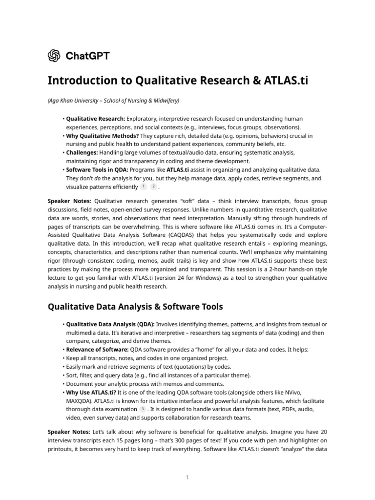 Introduction to Qualitative Research & ATLAS.ti | PDF | Qualitative ...