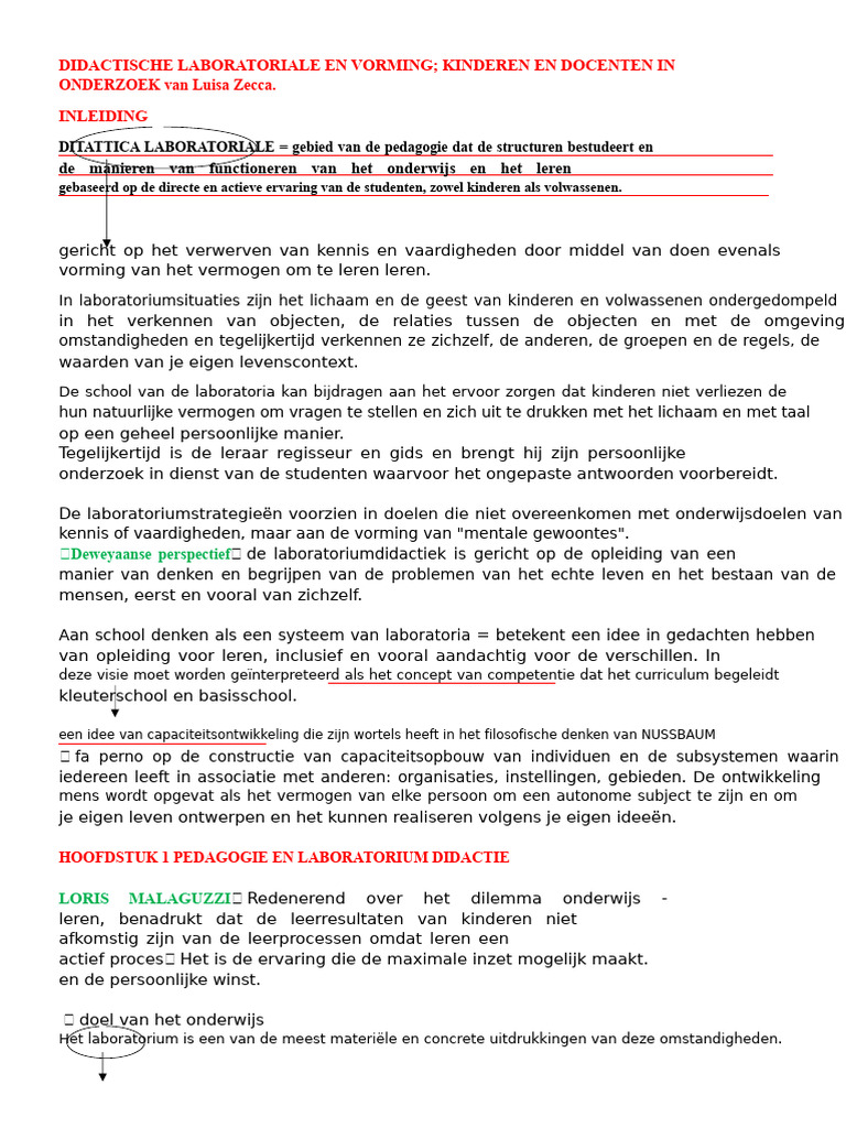 Didactisch Laboratorium en Opleiding Van Luisa Zecca | PDF