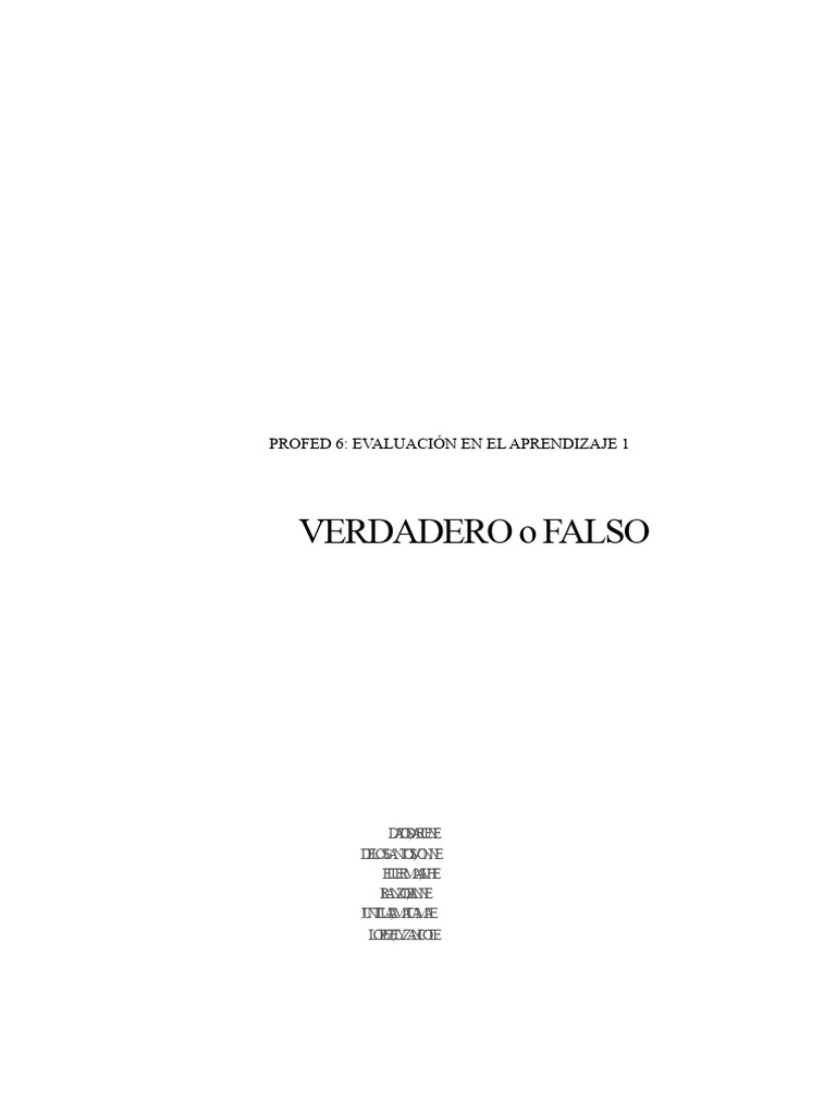Profed 6 Verdadero o Falso | PDF | Sicología | Neurociencia
