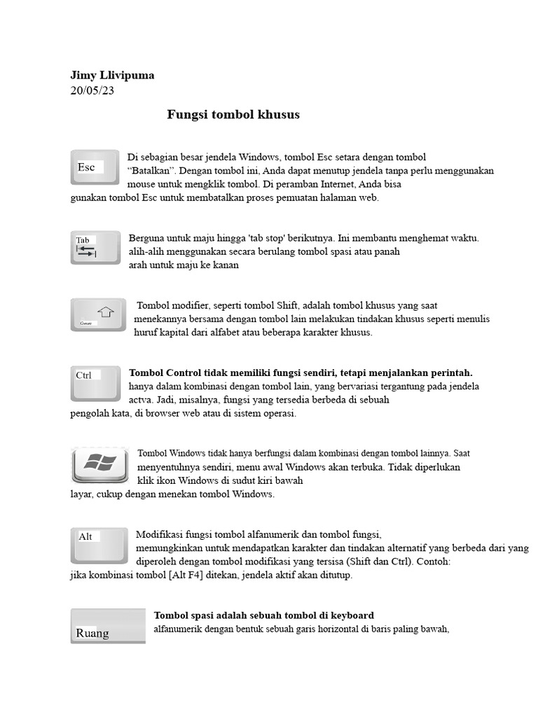 Fungsi Tombol Khusus di Keyboard Windows | PDF