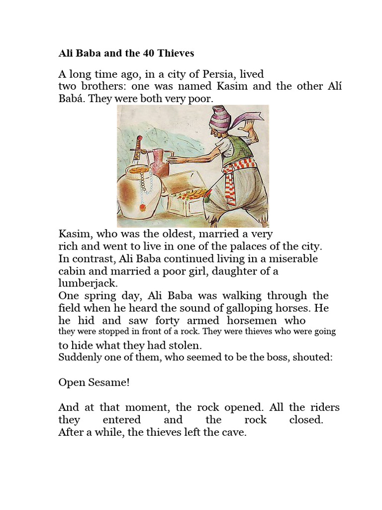 Ali Baba and The 40 Thieves | PDF
