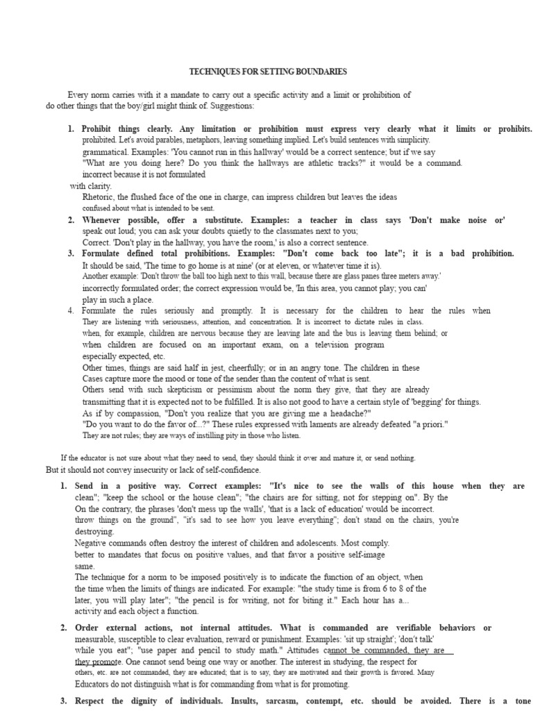 Effective Boundary-Setting Techniques | PDF | Attitude (Psychology ...