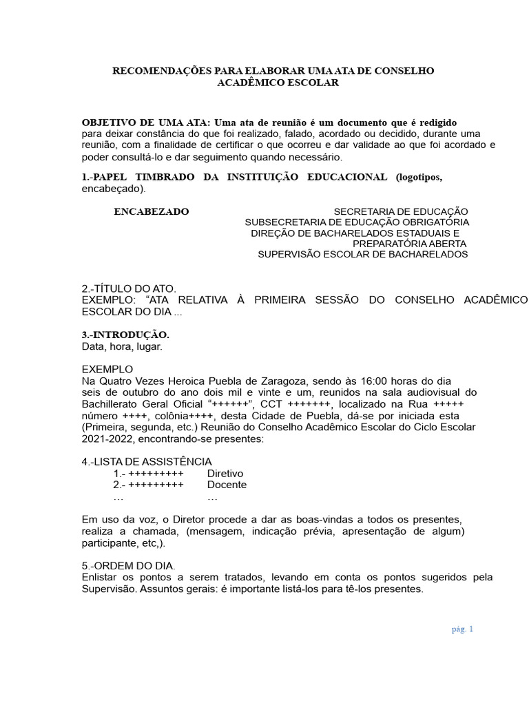 COMO ELABORAR UMA ATA DO CONSELHO TÉCNICO ESCOLAR (4) (2) | PDF