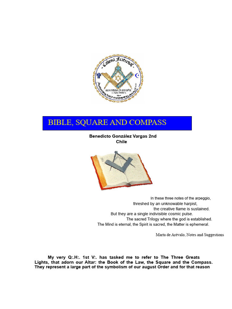 Masonic Symbolism: Bible, Square, Compass | PDF | Freemasonry | Bible