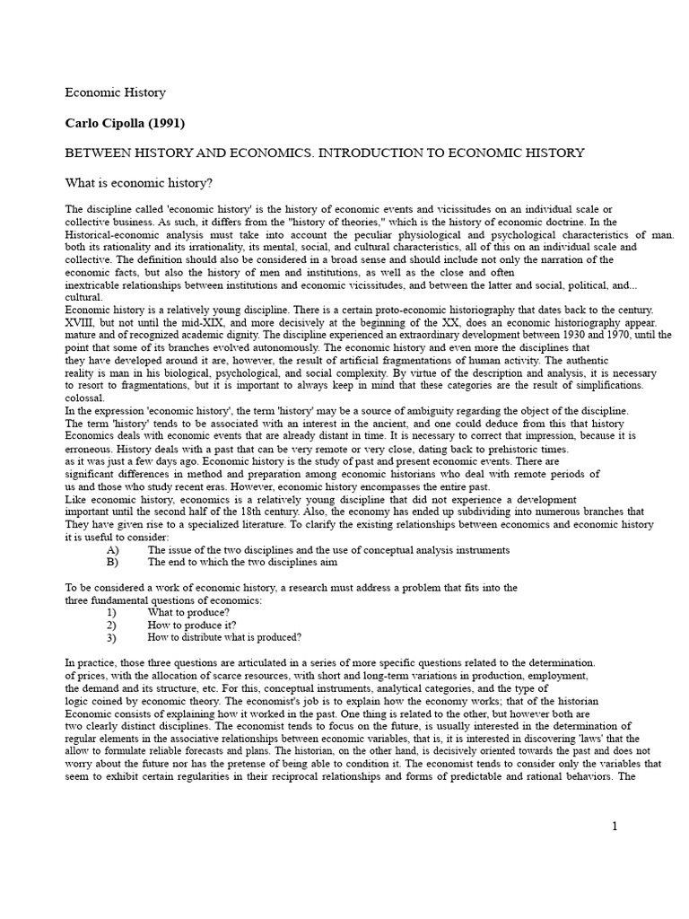 Understanding Economic History Basics | PDF | Economics | Economic History