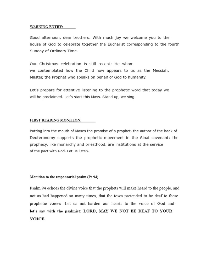 Mass Announcement January 26, 2024 | PDF | Prayer | Jesus