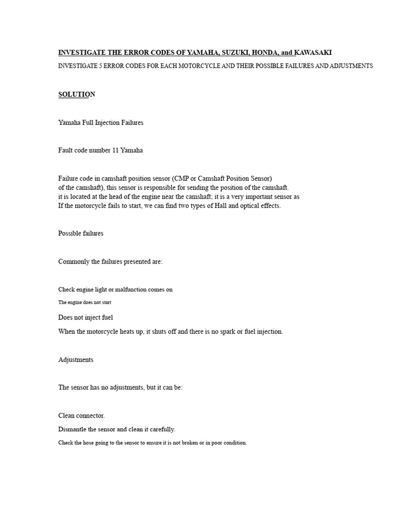 Error Codes | PDF | Throttle | Propulsion