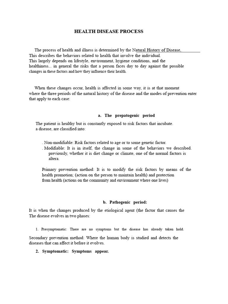 Health Disease Process | PDF