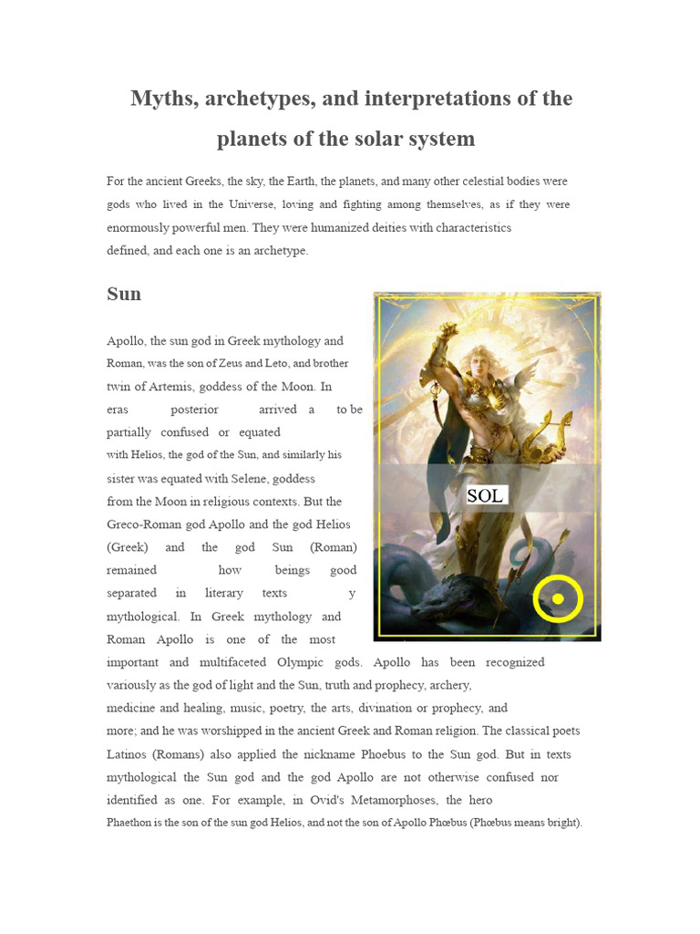 Myths - Archetypes - Interpretations - Planets and Gods of the Solar ...