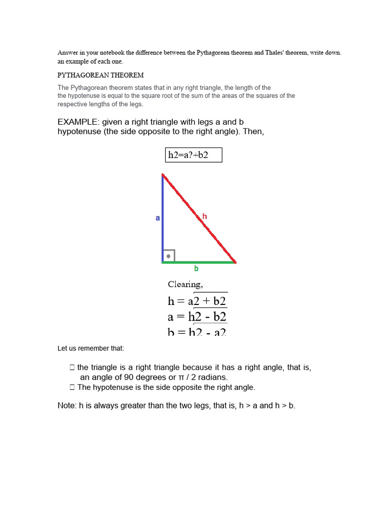 Pythagorean theorem and Thales | PDF | Triangle | Euclid