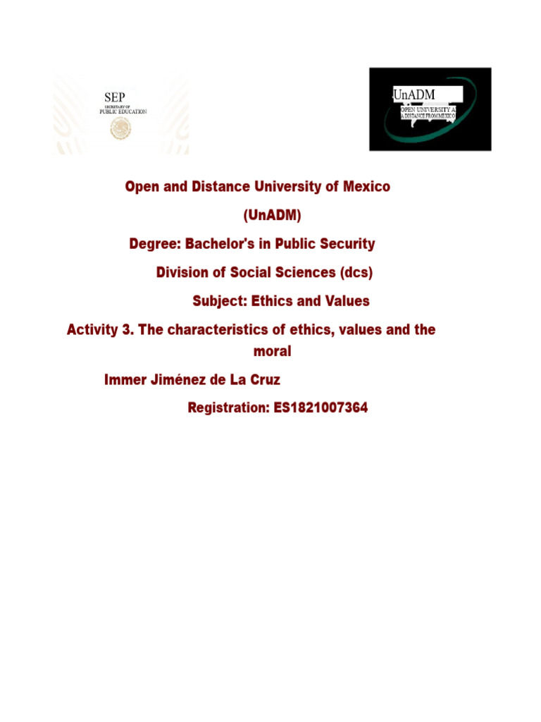 Seyv U1 A3 Imjc | PDF | Value (Ethics) | Morality