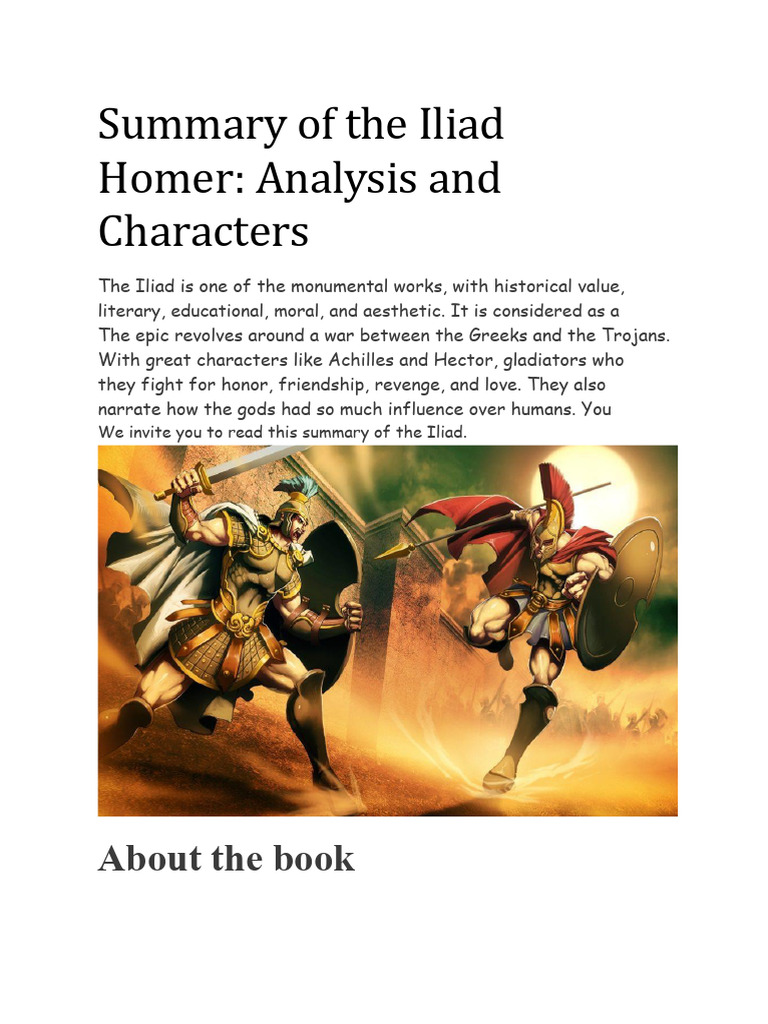 Summary of The Iliad by Homer. | PDF | Hector | Achilles