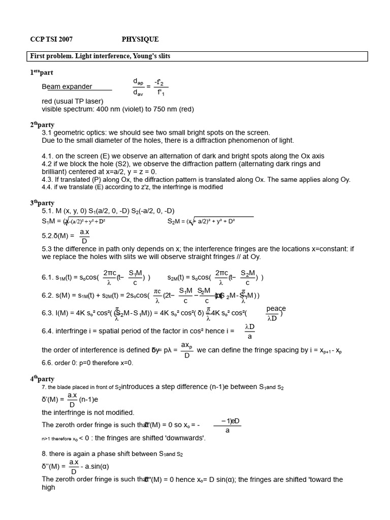 2-Young's Double Slit Experiment | PDF | Diffraction | Motion (Physics)