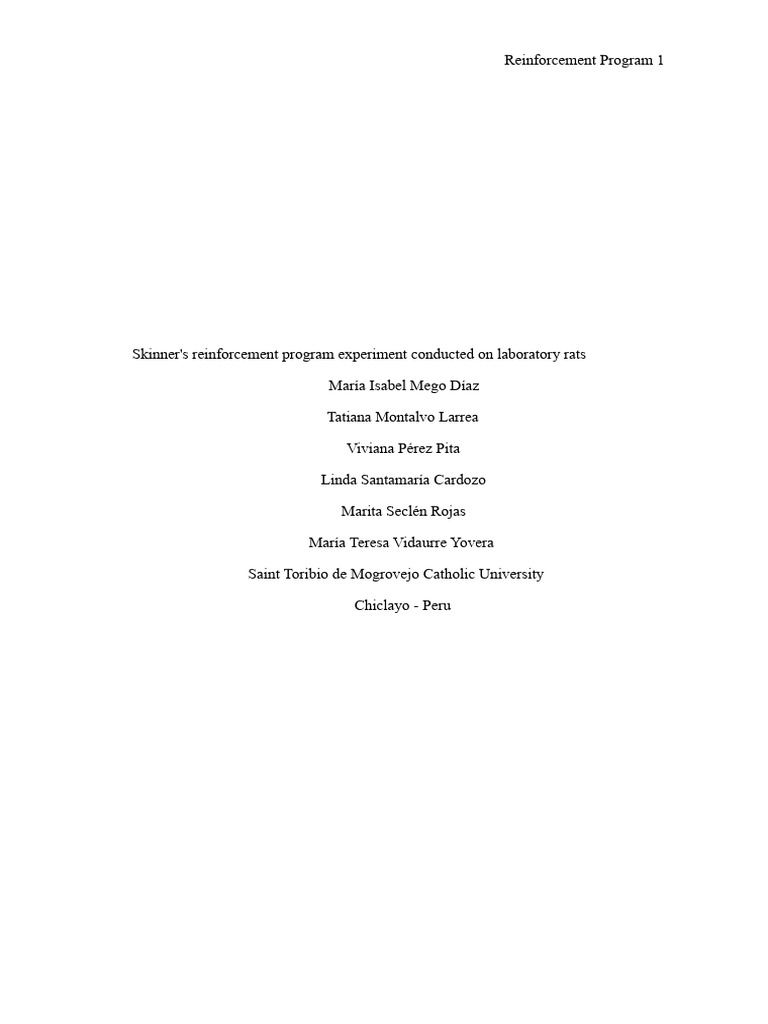 Skinner's Reinforcement Program Experiment Conducted On Laboratory Rats ...