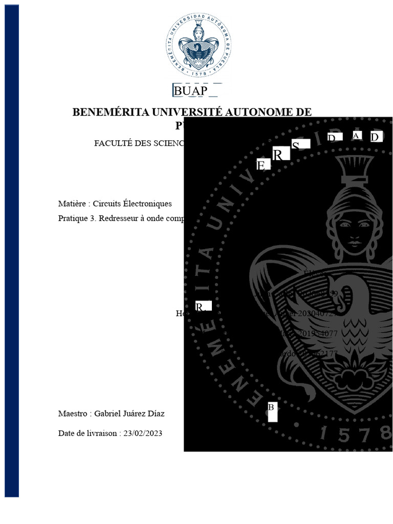 Pratique 3 Redresseur À Onde Complète | PDF | Redresseur | Tension électrique