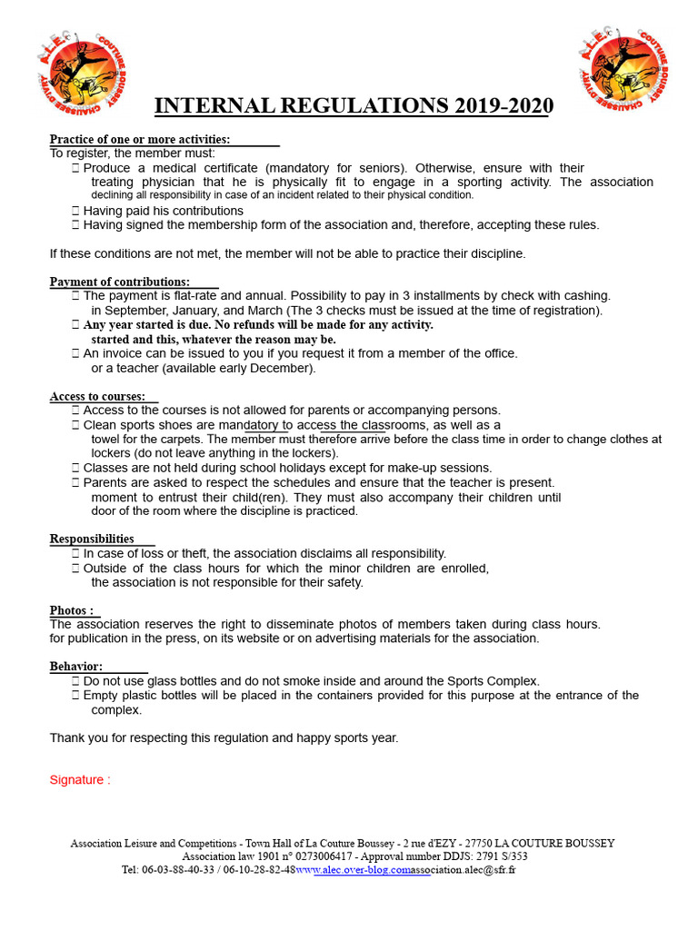 2019-2020 Internal Regulations Overview | PDF | Teachers