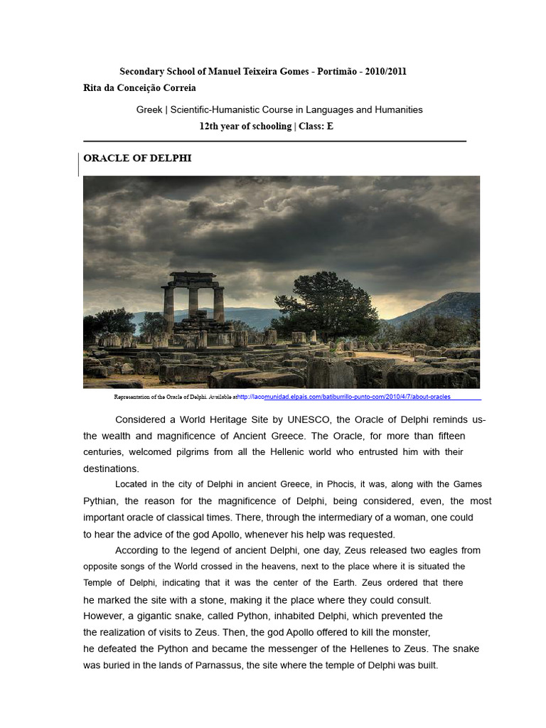Oracle of Delphi: Ancient Greece Insights | PDF | Delphi | Oracle
