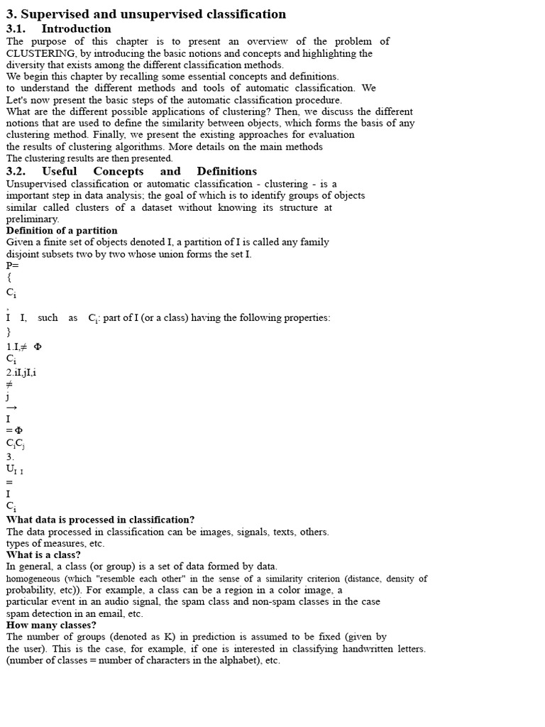 Supervised and Unsupervised Classification | PDF | Cluster Analysis | Statistical Classification