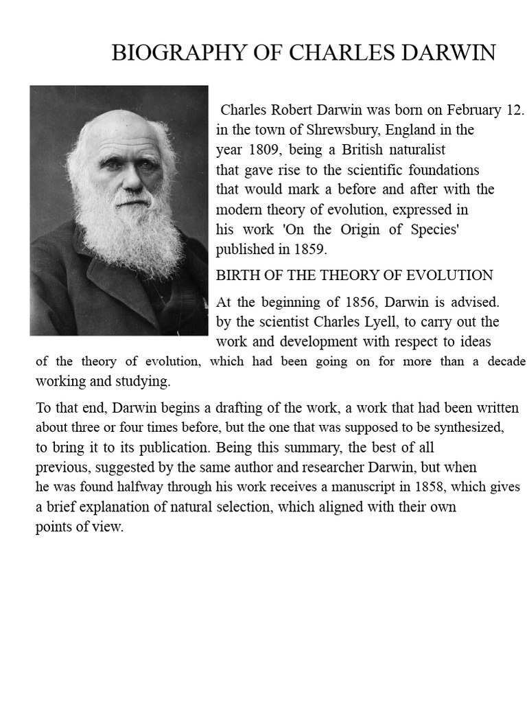 Biography of Charles Darwin | PDF