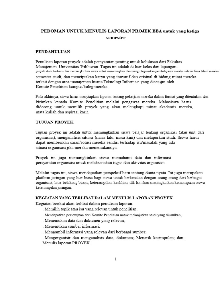 Penulisan Laporan Proyek | PDF