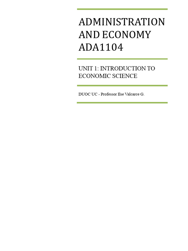 Unit 1 Introduction To Economic Science | PDF | Economics | Economies