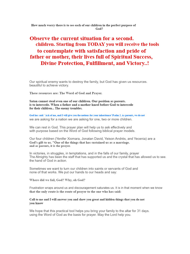 31 Day of Prayer | PDF | Prayer | God The Father