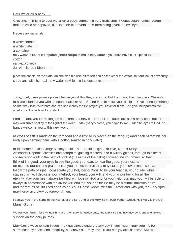 Prayers To Pour Water On Babies | PDF | God The Father | Religious ...