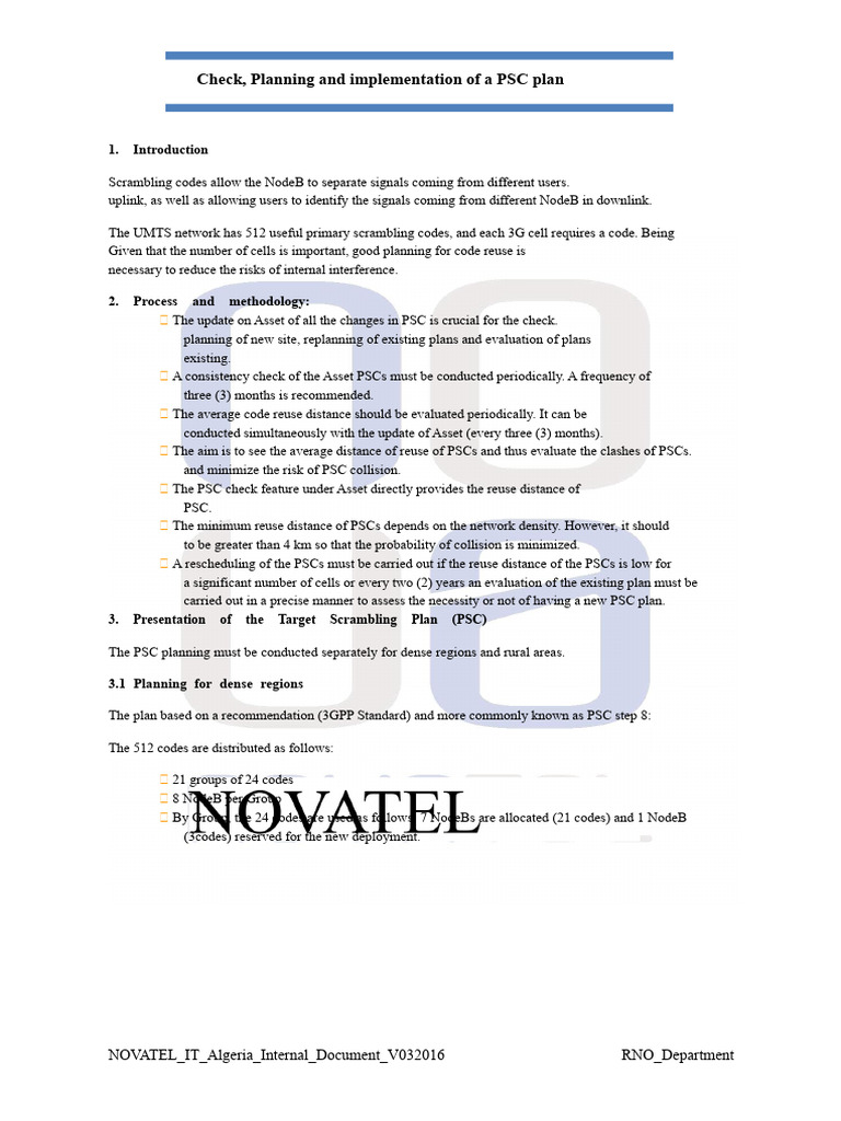 3G PSC Check and Replan V1.0 | PDF | 3 G | Telecommunications