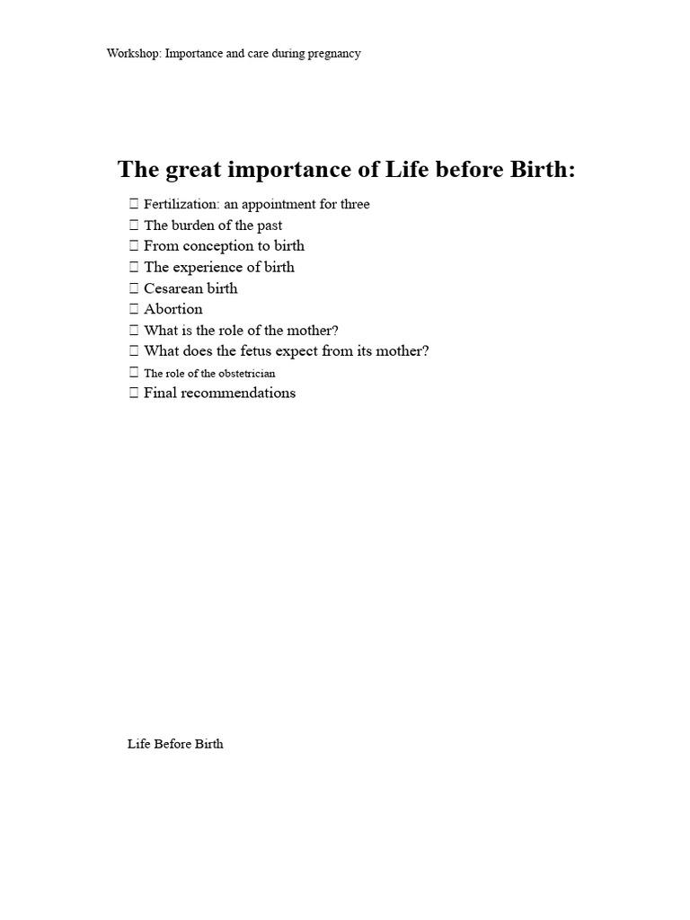 Life Before Birth | PDF | Pregnancy | Childbirth