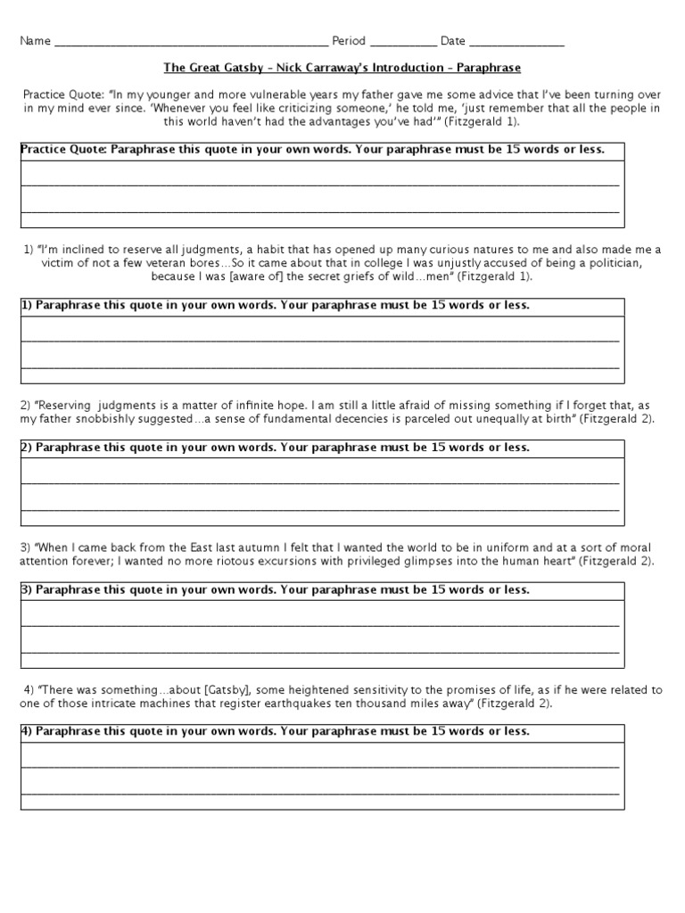 The Great Gatsby - Introduction PDF | PDF