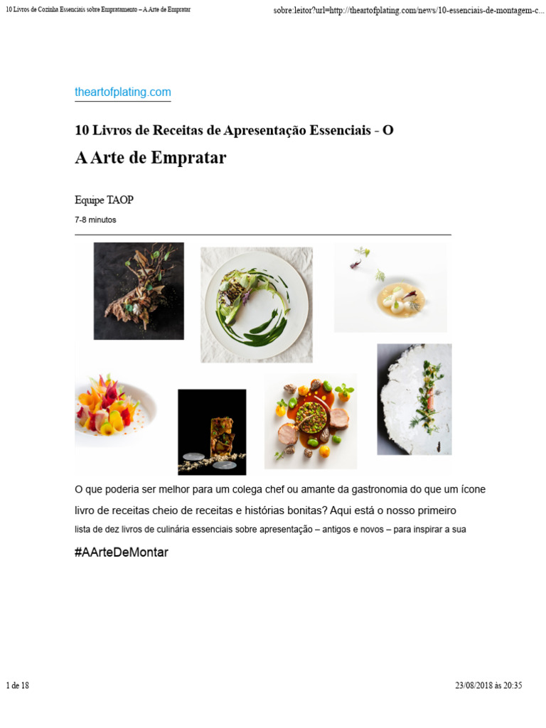 10 Livros de Culinária Essenciais Sobre Empratamento - A Arte Do Empratamento | PDF | Chef ...