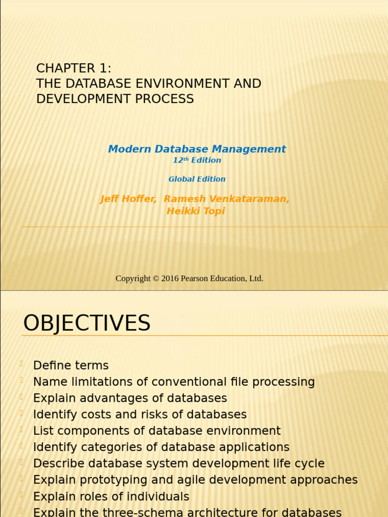 Ch01 - The Database Environment and Development Process | PDF | Databases | Software Development ...