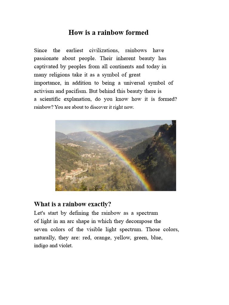How A Rainbow Is Formed | PDF | Rainbow | Electromagnetic Spectrum
