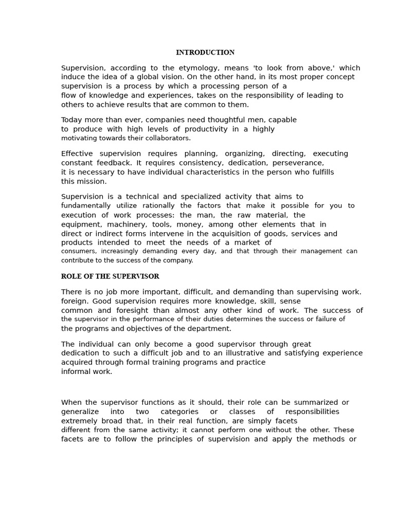 Field Supervision Techniques | PDF | Knowledge | Experience