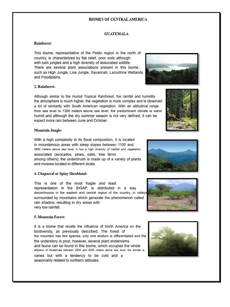 Biomes of Costa Rica Overview | PDF | Forests | Tropics