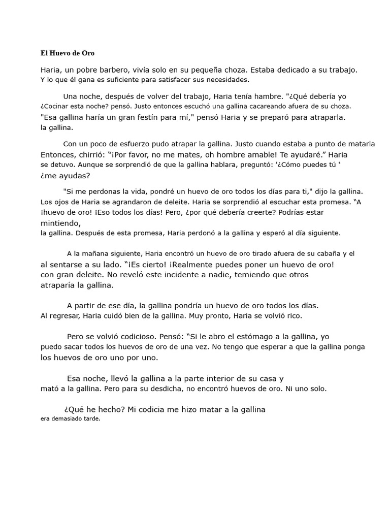 El Huevo de Oro | PDF