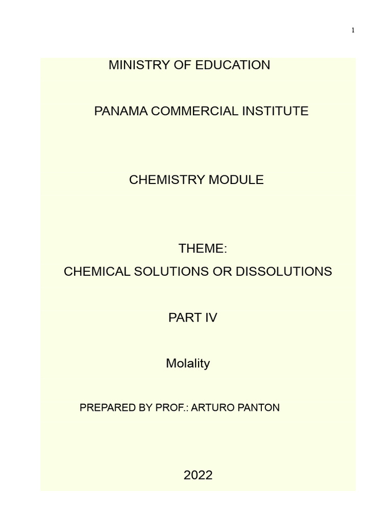 Chemistry Module - Solutions (Part Iv) (3024372) | PDF | Mole (Unit ...