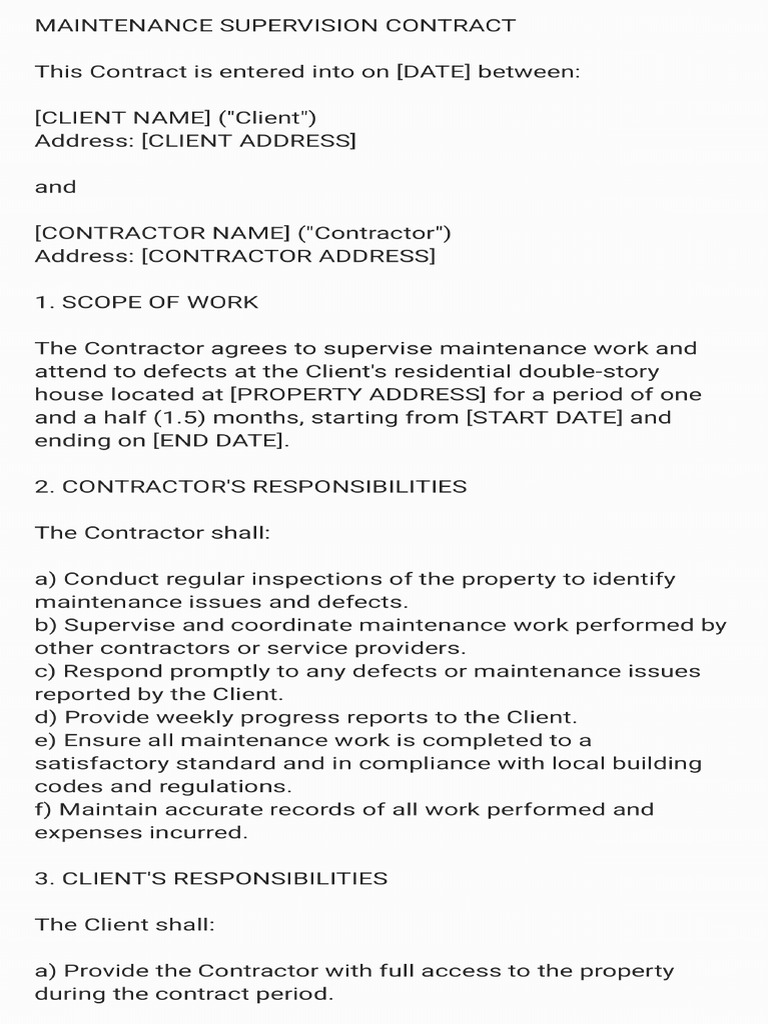 Maintenance Supervision Agreement 240728 174902 | PDF