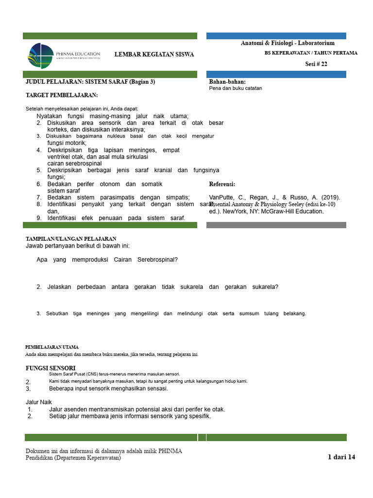 Sesi #22 SAS - AnaPhy (Lab) | PDF