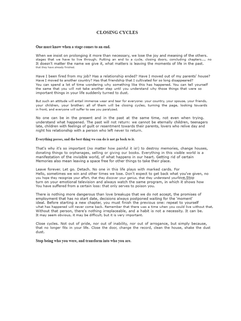 Closing Cycles | PDF