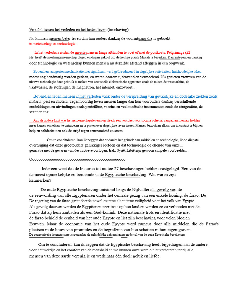 Verschil Tussen Het Verleden en Het Huidige Leven | PDF